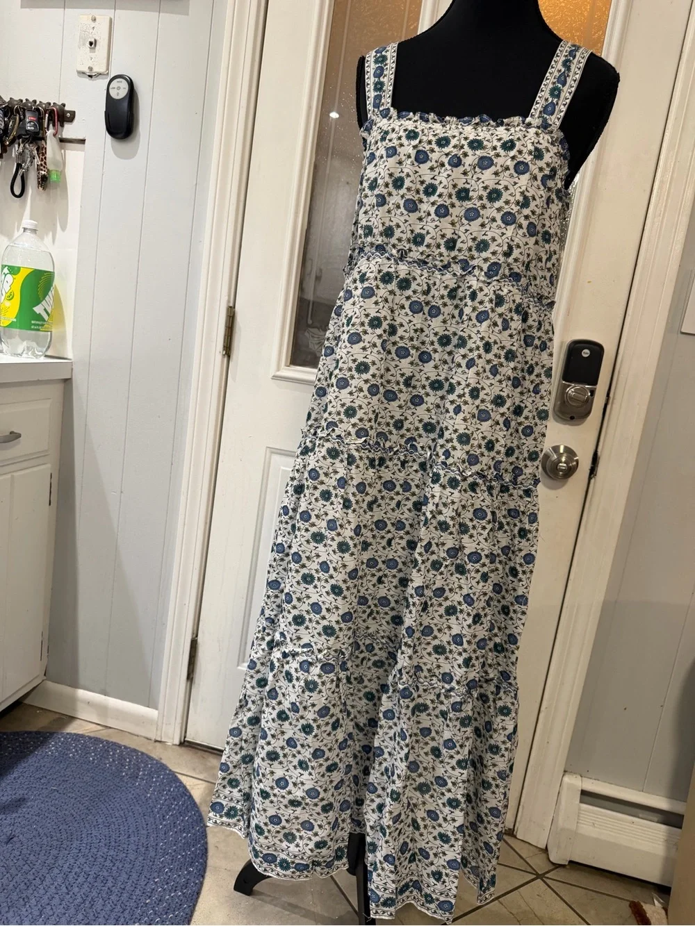 Max Studio | Dresses | Max Studio Blue And White Floral Tiered Maxi ...